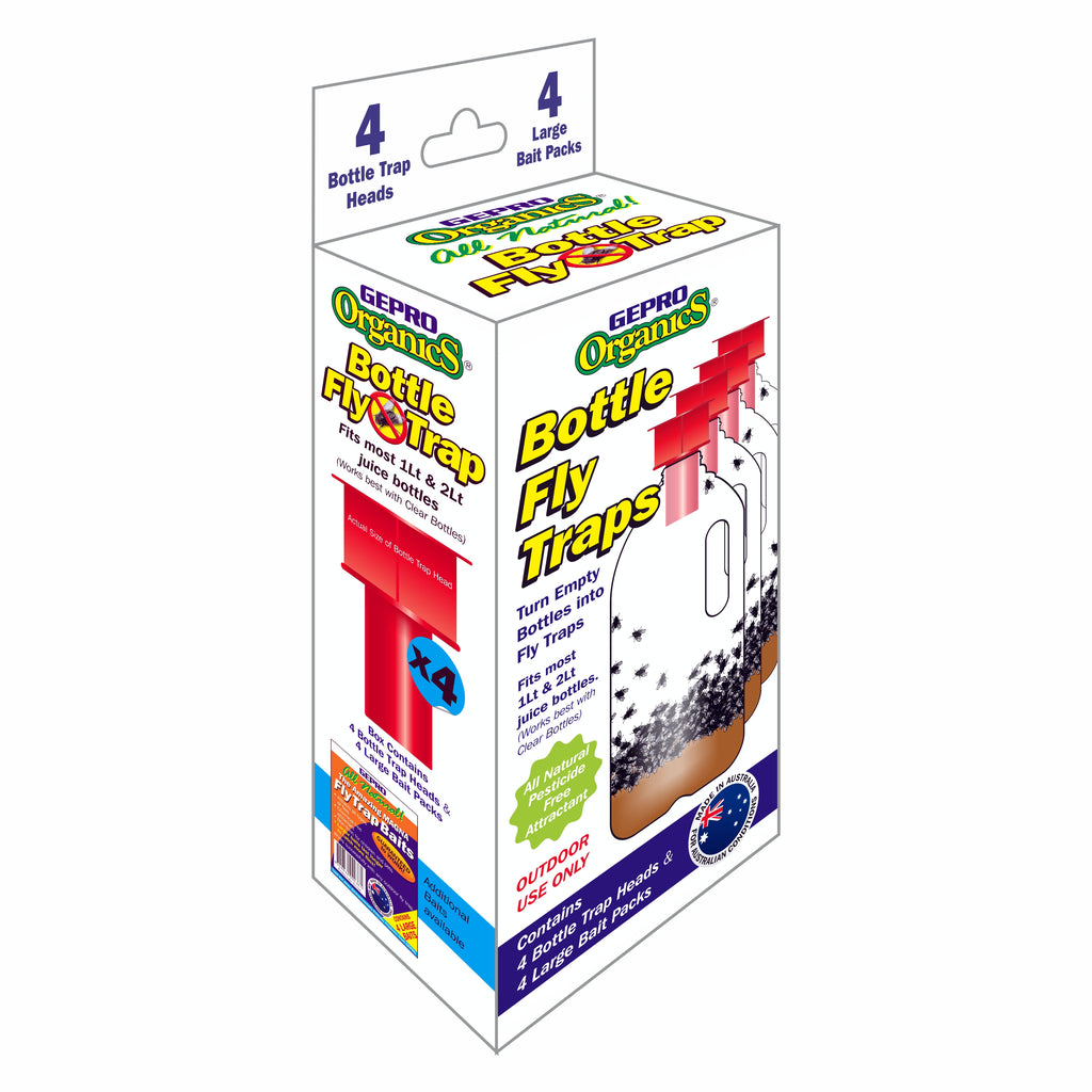 Outdoor Fly Traps - 4 Traps From Empty Bottles - 4 Tops With 4 Extra L ...